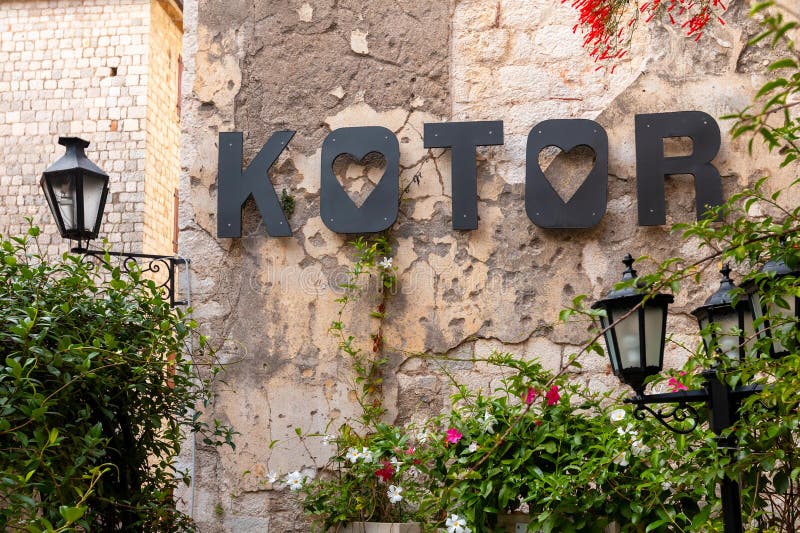 Kotor, Montenegro Name Sign on House Wall Stock Photo - Image of ...