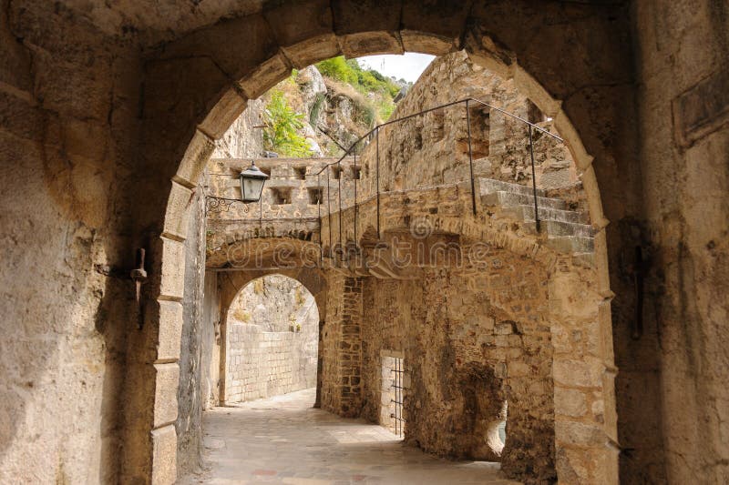 Kotor old town ramparts stock image. Image of montenegro - 70217425