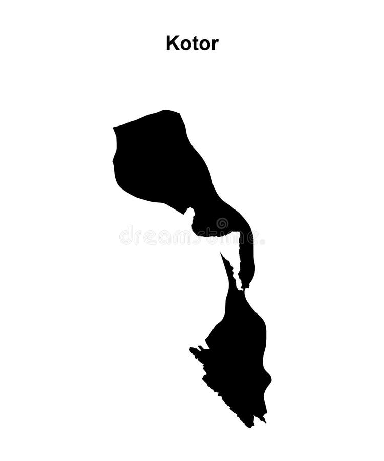 Kotor outline map stock vector. Illustration of isolated - 360612001