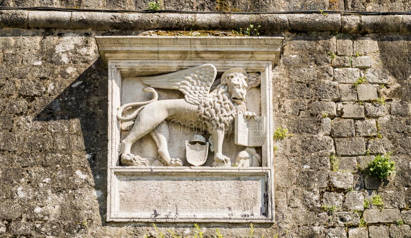 Kotor- Symbol of Venetian Stone Lion Stock Image - Image of horizontal ...