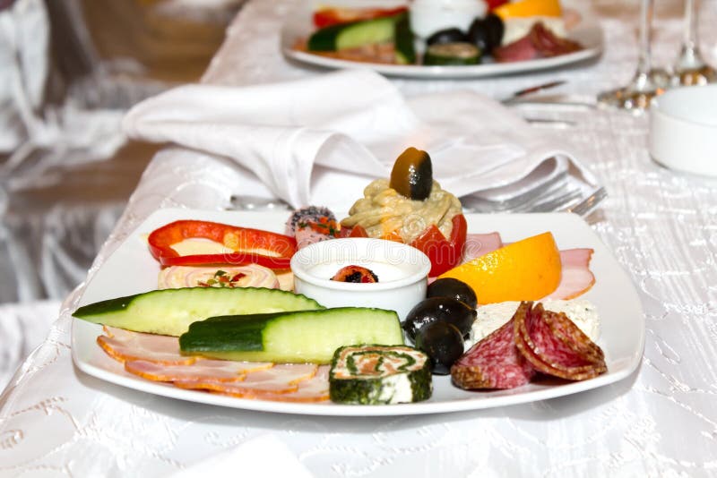 Koude Voorgerechten Koude Snacks Stock Afbeelding - Image of gebak ...