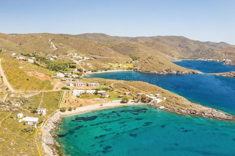 Kouri Beach of Kythnos Island, Greece Stock Photo - Image of ship, sand ...