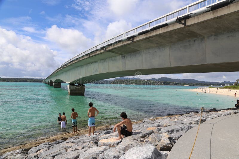 Kouri Bridge in Okinawa, Japan Editorial Stock Image - Image of ...