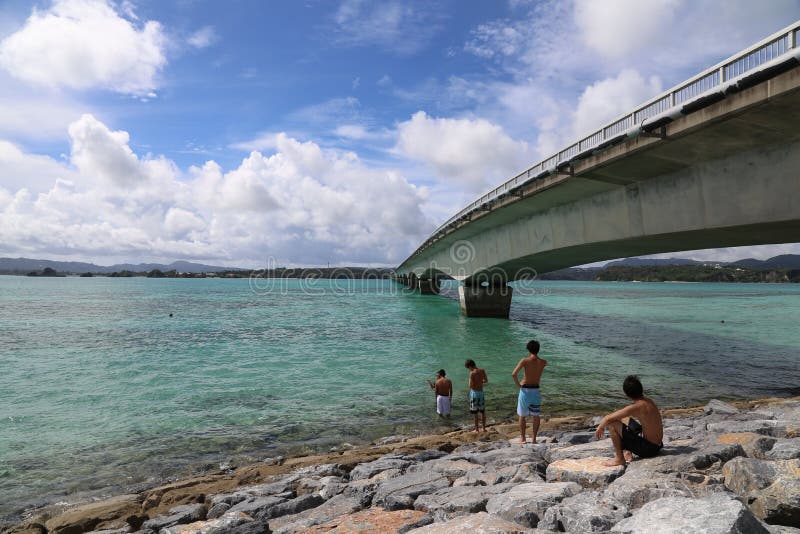 Kouri Bridge in Okinawa, Japan Editorial Photo - Image of sunny, summer ...