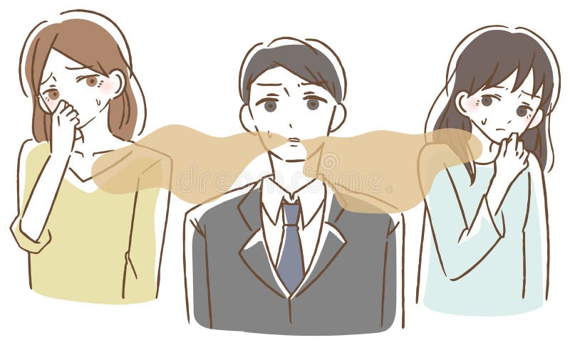 A Male with Bad Breath Illustration Stock Vector - Illustration of ...