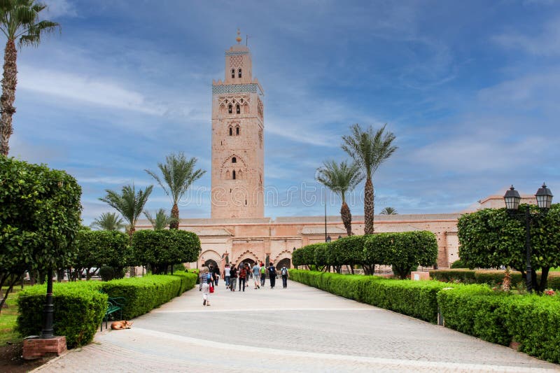 Koutoubia Mosque, Marrakech Stock Image - Image of islamic, trees ...