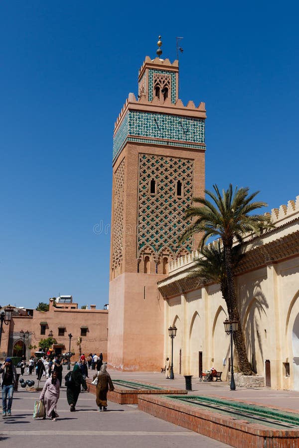 Koutoubiamoskee - De Grootste Moskee in Marrakech, Marokko, Afrika ...