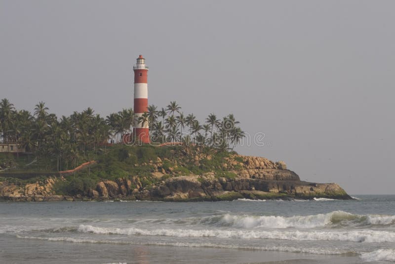 Kovalam Lighthouse, Kerala, India Stock Image - Image of waves, blue ...