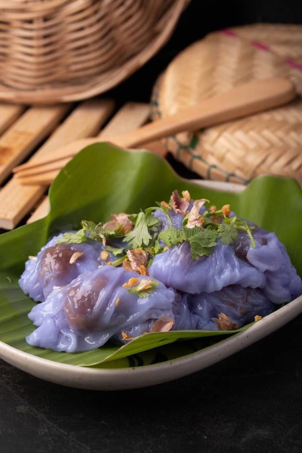 ( Kow Griep Pag Mor)Pork Steamed Rice Parcels Stock Photo - Image of ...