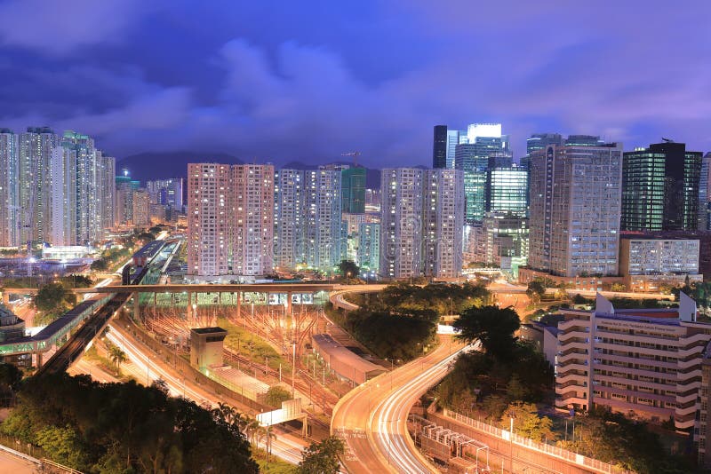 A Kowloon Bay Area at Hong Kong Stock Image - Image of sunset ...