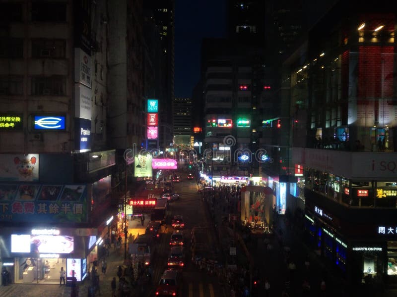 Kowloon Hong Kong Night editorial stock photo. Image of hong - 98540438