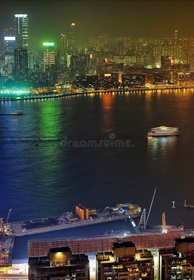 Kowloon at night stock photo. Image of hong, island, china - 33524800