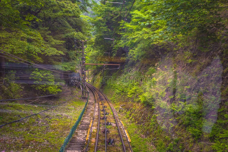 Koyasan - June 04, 2019: Funicular Path To Koyasan, Japan Stock Image ...