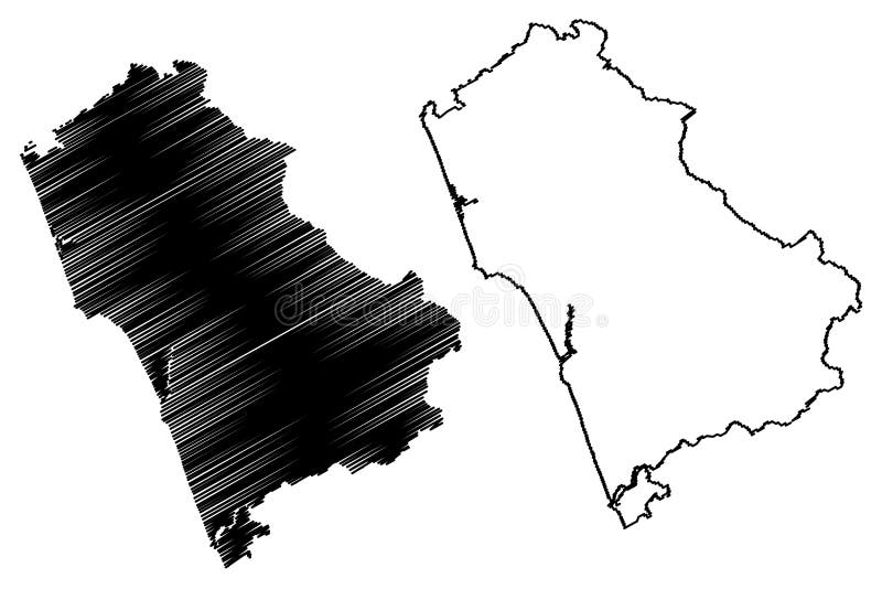 Kozhikode District Kerala State, Republic of India Map Vector ...