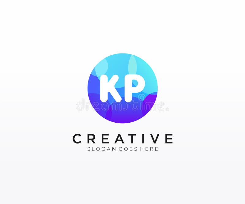 KP Initial Logo with Colorful Circle Template Vector Stock Vector ...