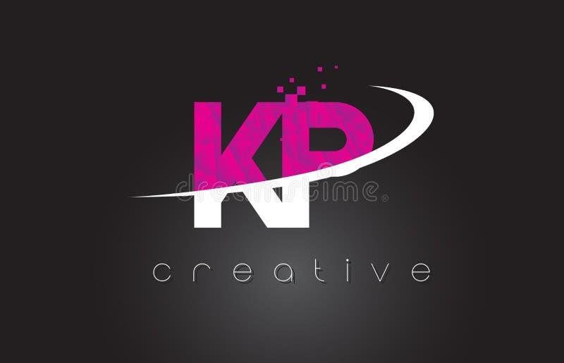 KP K P Creative Letters Design with White Pink Colors Stock Vector ...