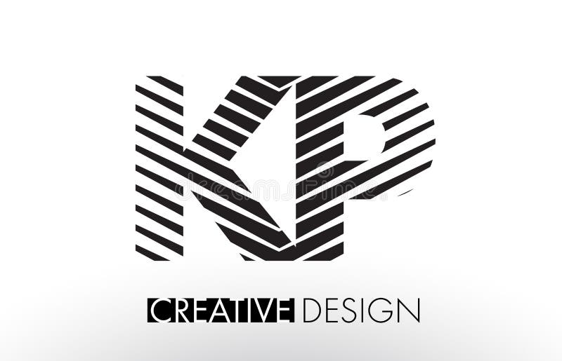 KP K P Lines Letter Design with Creative Elegant Zebra Stock Vector ...