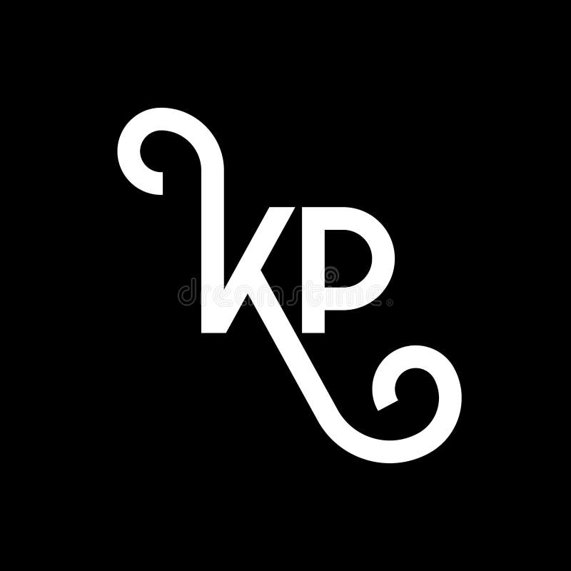 KP Letter Logo Design on Black Background. KP Creative Initials Letter ...