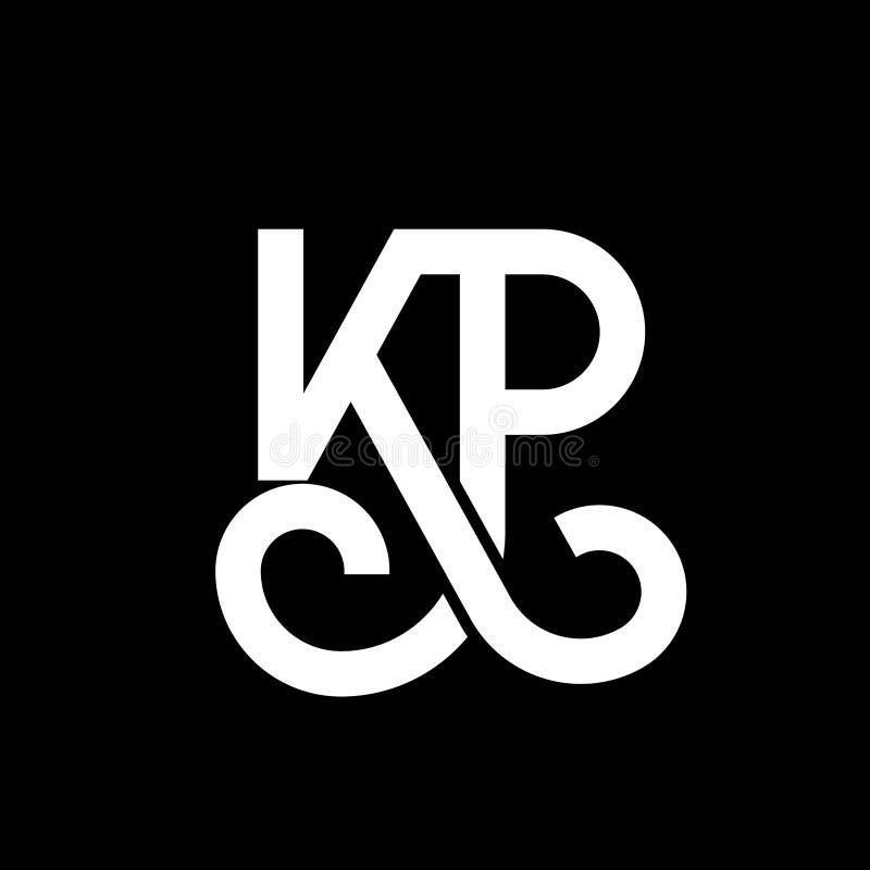 KP Letter Logo Design on Black Background. KP Creative Initials Letter ...