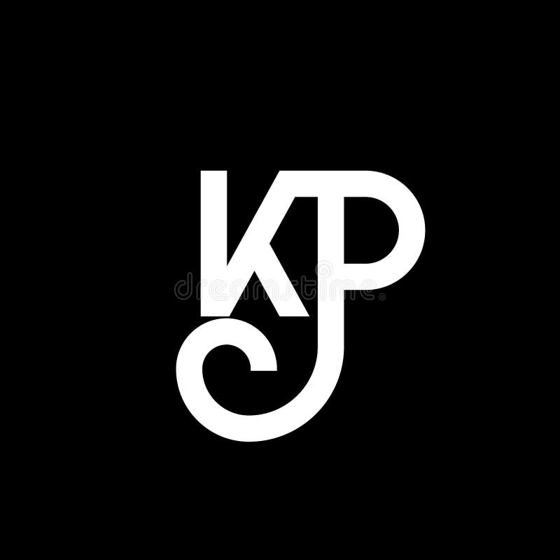 KP Letter Logo Design on Black Background. KP Creative Initials Letter ...