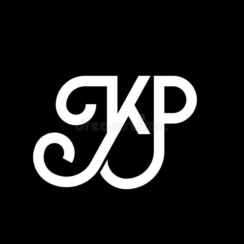KP Letter Logo Design on Black Background. KP Creative Initials Letter ...