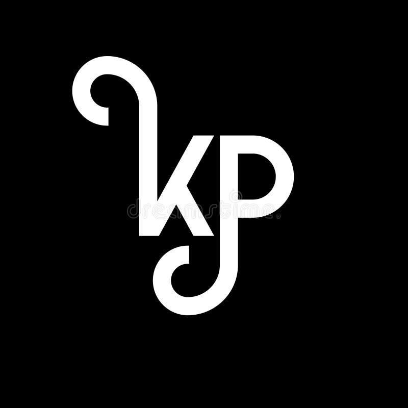KP Letter Logo Design on Black Background. KP Creative Initials Letter ...