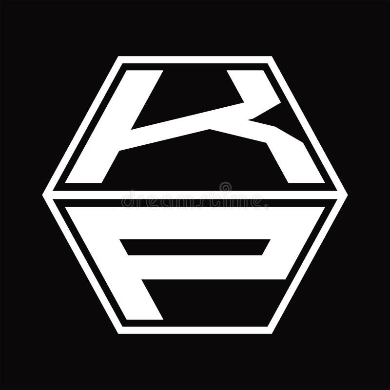 KP Logo Monogram with Hexagon Shape Up and Down Design Template Stock ...