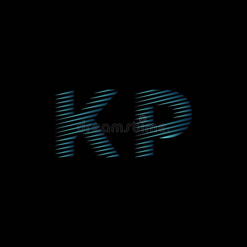 KP Monogram Lines Style Blue Light Vector Stock Vector - Illustration ...