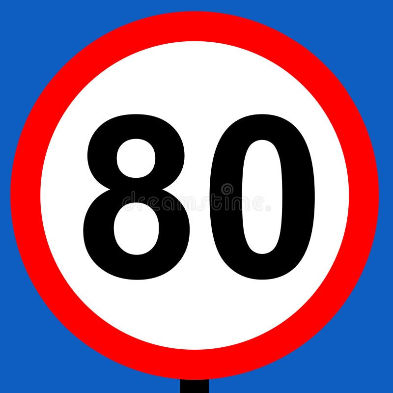 80 kph speed limit sign stock vector. Illustration of direct - 241194948