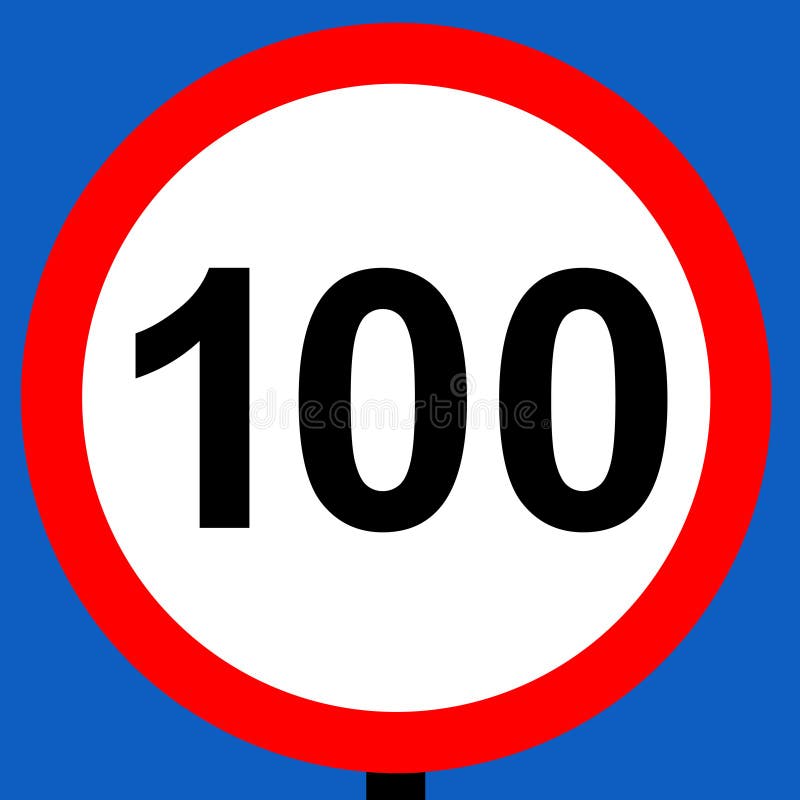 100 kph speed limit sign stock illustration. Illustration of graphic ...