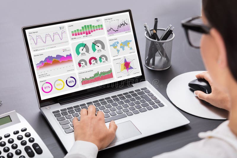 KPI Analytics Information Technology Stock Photo - Image of hand ...