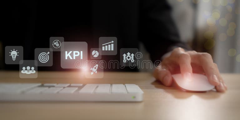 KPI and Business Analytics Concept. Using a Computer Mouse with ...