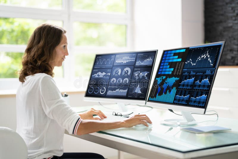 KPI Business Analytics Data Dashboard. Analyst Stock Image - Image of ...