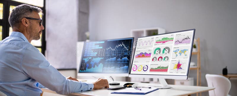 KPI Business Analytics Data Dashboard Stock Image - Image of computer ...