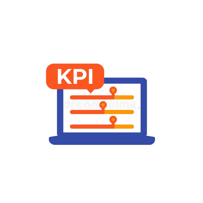 KPI, Business Indicator Icon on White Stock Vector - Illustration of ...