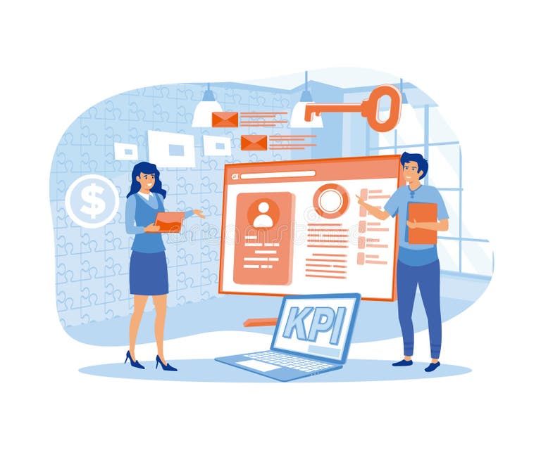 KPI Concept. Key Performance Indicators. Employee Evaluation, Testing ...