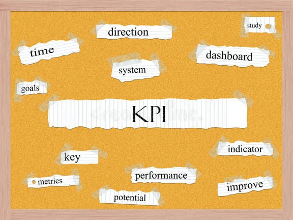 KPI Corkboard Word Concept stock illustration. Illustration of improve ...
