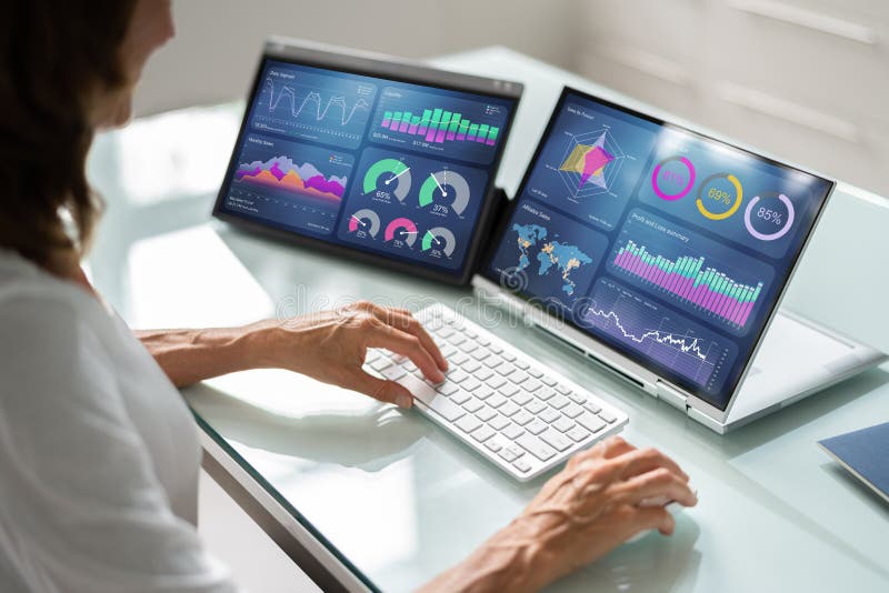 KPI Dashboard Data Analytics Stock Photo - Image of chart, analyst ...