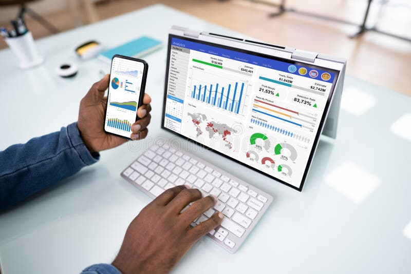 KPI Data Analyst Dashboard. Information Technology Stock Photo - Image ...