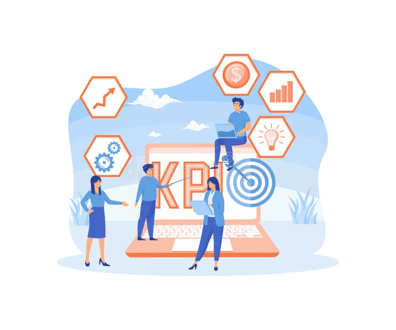 Kpi Data Report, Key Performance Indicators with Business Characters ...