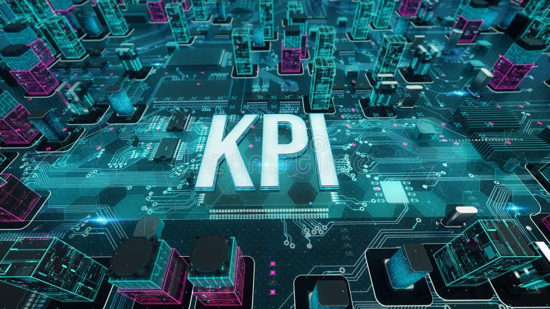KPI with Digital Technology Concept Stock Illustration - Illustration ...