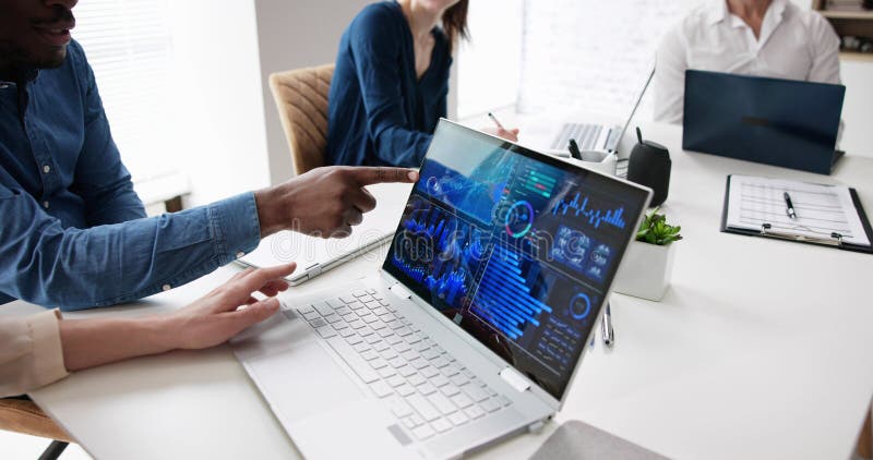 KPI Financial Dashboard Analysis by Diverse Team Stock Image - Image of ...