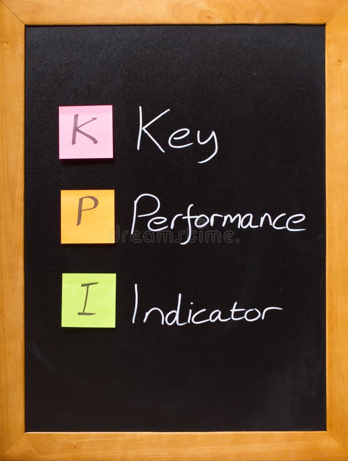 KPI Key Performance Indicator Blackboard Stock Photo - Image of note ...