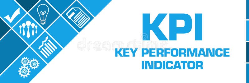 KPI - Key Performance Indicator Business Symbols Blue Left Triangles ...