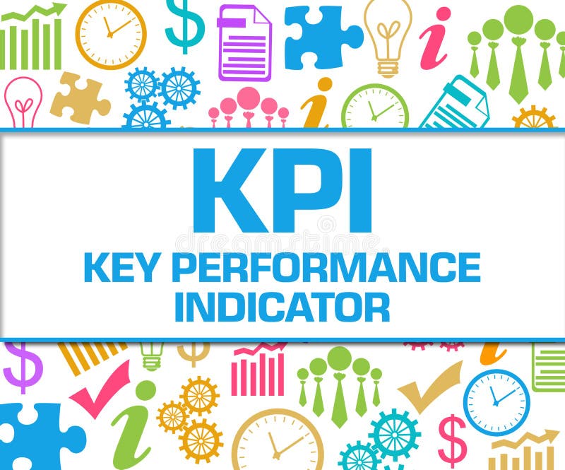 KPI - Key Performance Indicator Business Symbols Blue Left Triangles ...