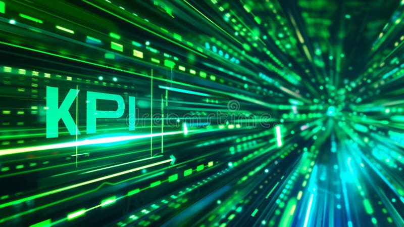 Kpi Key Performance Indicator Sign on Abstract Green Technology ...