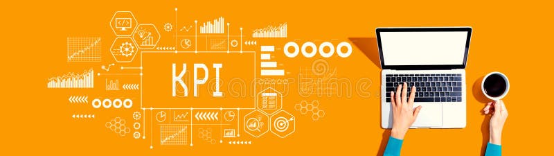 KPI - Key Performance Indicator Theme with Person Using a Laptop Stock ...