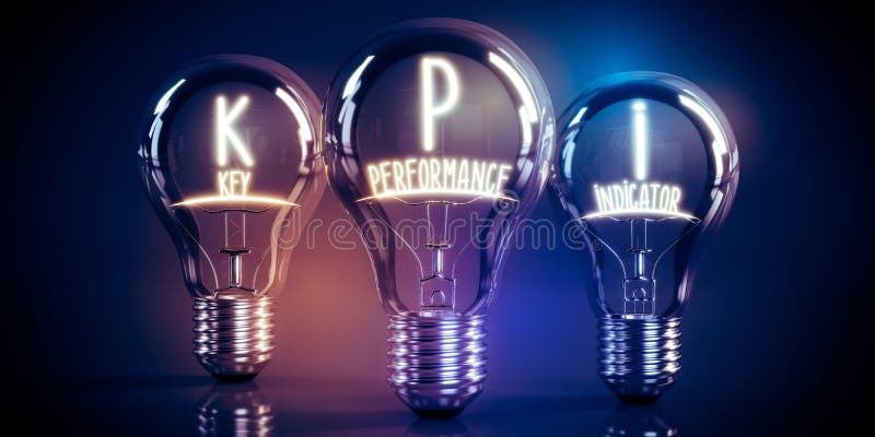 KPI, Key Performance Indicators Concept - Shining Light Bulbs Stock ...
