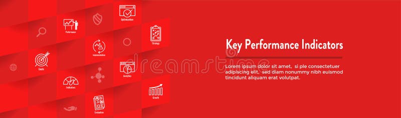 KPI - Key Performance Indicators Web Header Banner and Icon Set Stock ...
