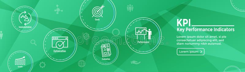 KPI - Key Performance Indicators Web Header Banner and Icon Set Stock ...